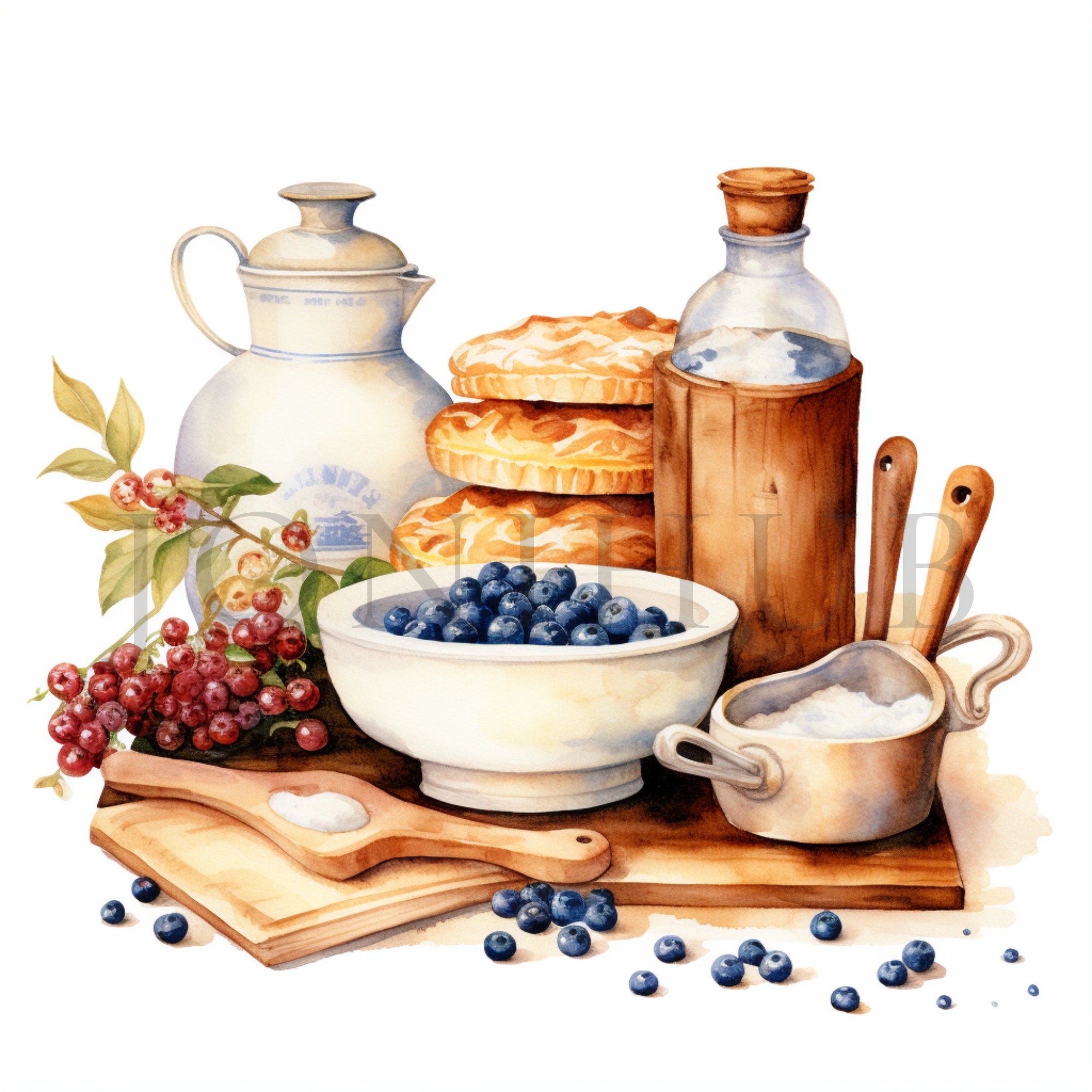 Vintage Baking Clipart | 10 High Quality Jpgs | Instant Digital ...