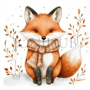 Fox in Winter Clipart | 10 High Quality Jpg's | Digital Download ...