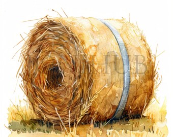 Hay Bale Clipart 5 High Quality Jpg's Digital Download Farm Art Farm ...