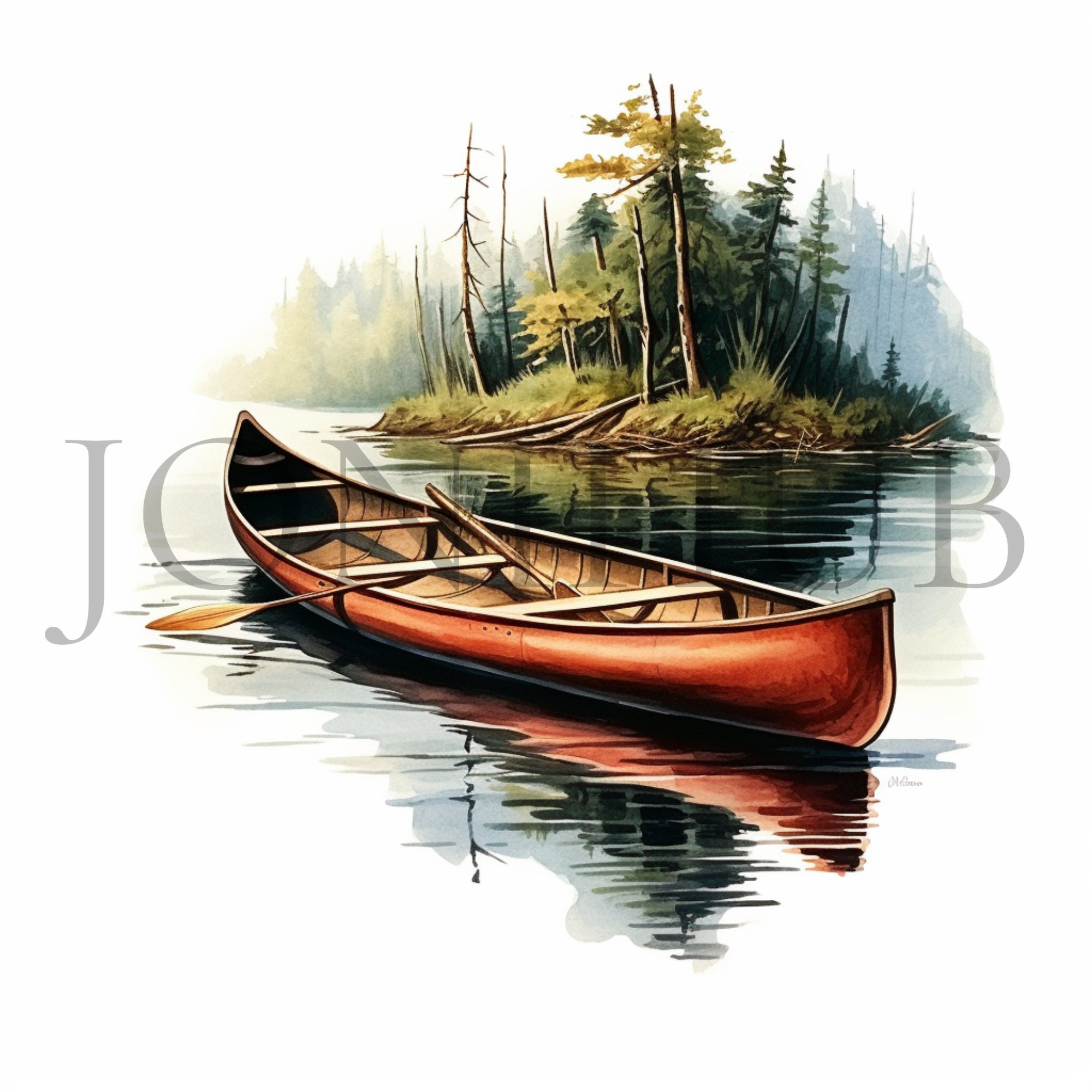Vintage Canoe Clipart | 10 High Quality Jpg's | Digital Download ...