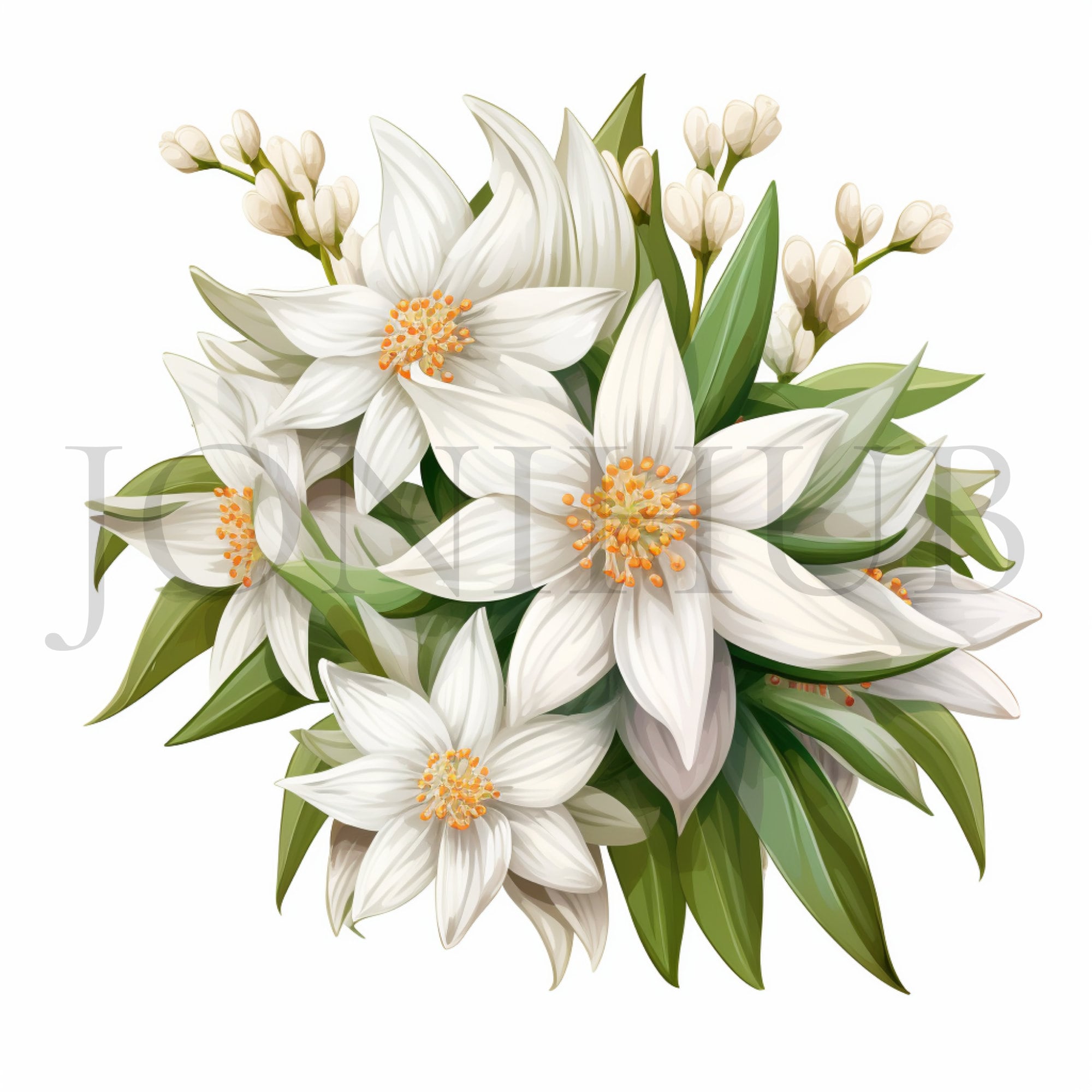 Edelweiss Clipart | 10 High Quality Jpg's | Digital Download | Floral ...