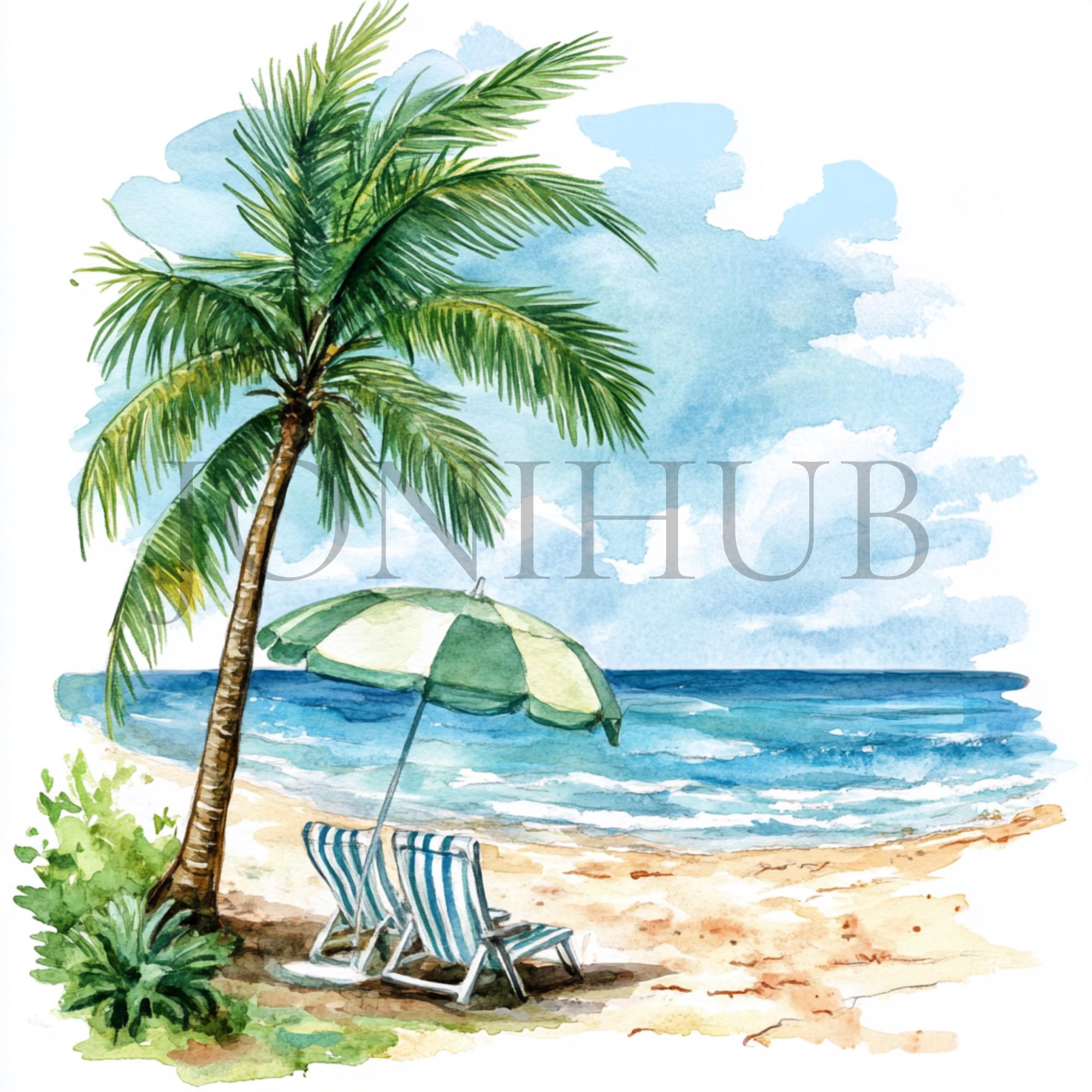 Beach Scenes Clipart | 10 High Quality Jpg's | Digital Download | Ocean ...