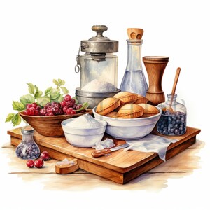 Vintage Baking Clipart | 10 High Quality Jpgs | Digital Download ...