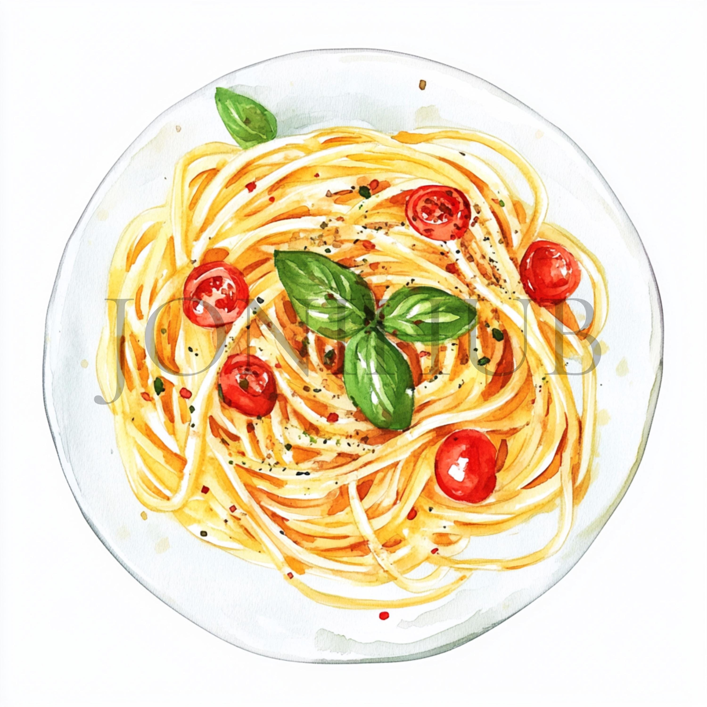 Spaghetti Plate Clipart 10 High Quality Jpg's Digital Download Italian ...