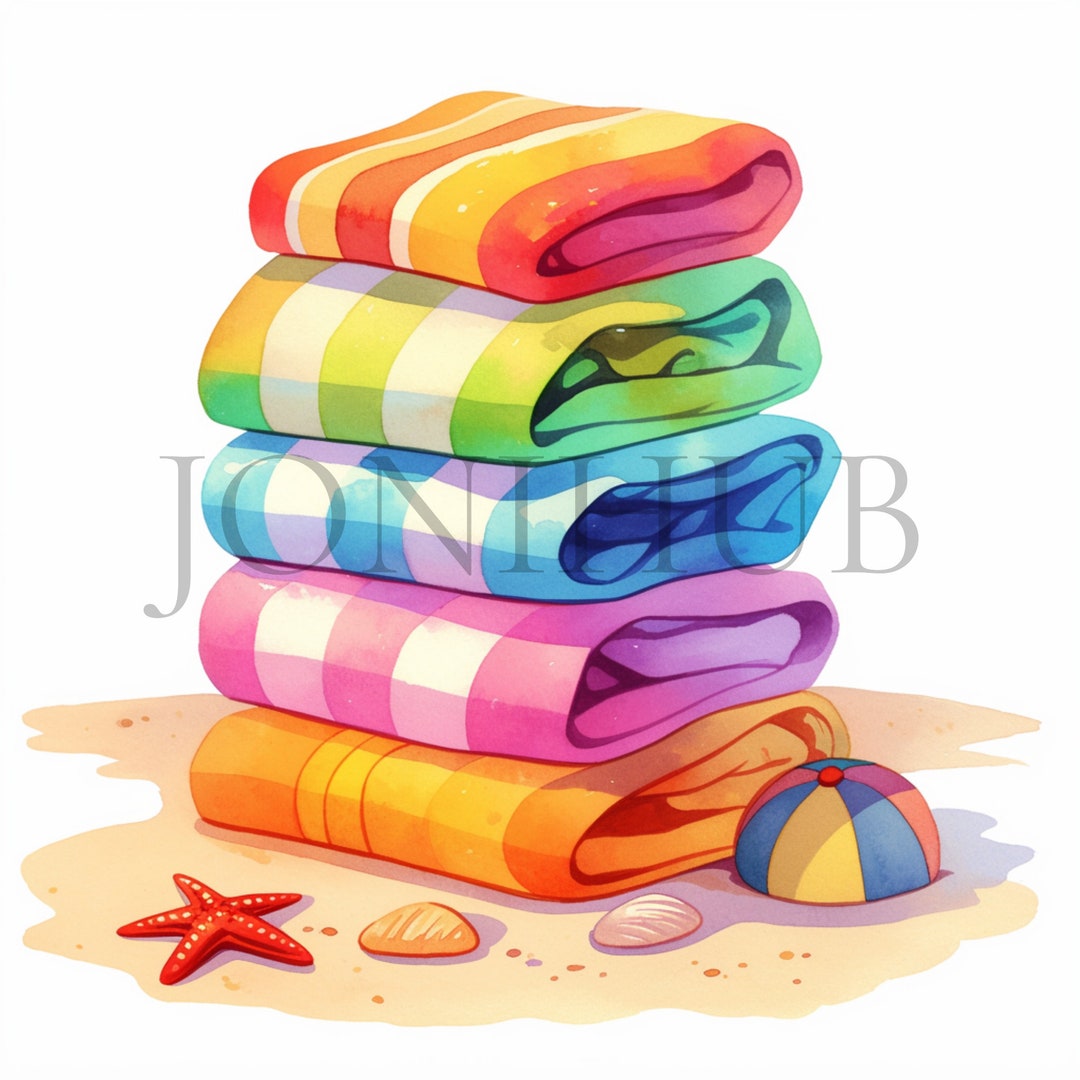 Beach Towel Clipart | 10 High Quality Jpg's | Digital Download | Beach ...