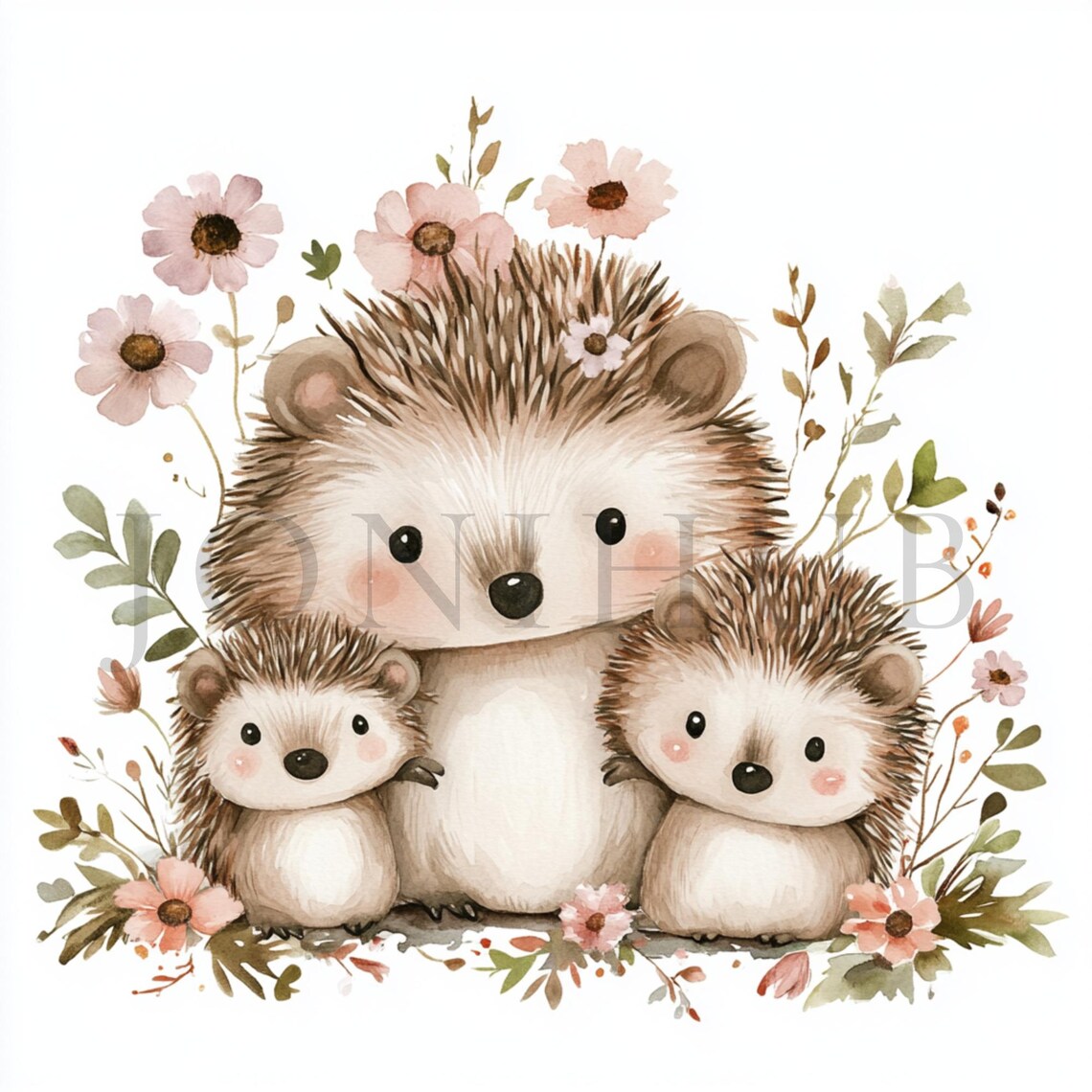 Hedgehog Family Cartoon Clipart | 10 High Quality Jpgs | Digital ...