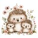Hedgehog Family Cartoon Clipart | 10 High Quality Jpgs | Digital ...