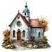 Church Clipart, Old Chapel, Printable Watercolor Clipart, High Quality ...