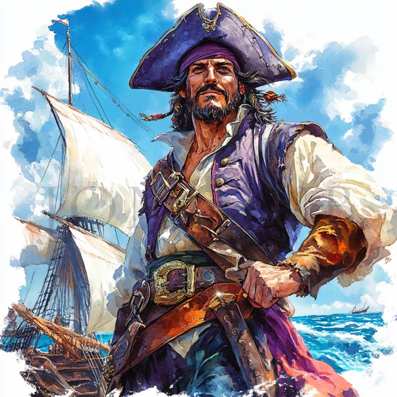 Cartoon Pirates Clipart 10 High Quality JPG Digital Download Paper ...