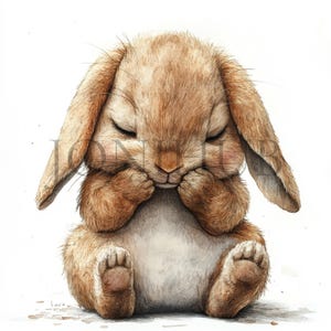 Sad Bunny Clipart | 10 High Quality Jpg's | Digital Download | Bunny ...