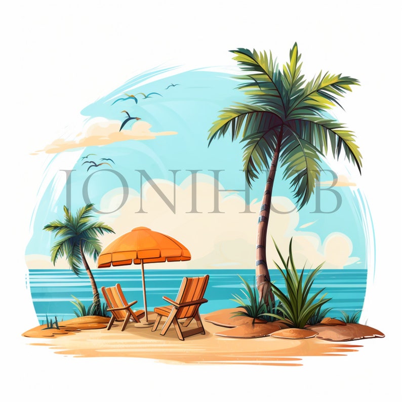 Summer Scene Clipart 10 High Quality Jpg's Digital Download Outdoor ...