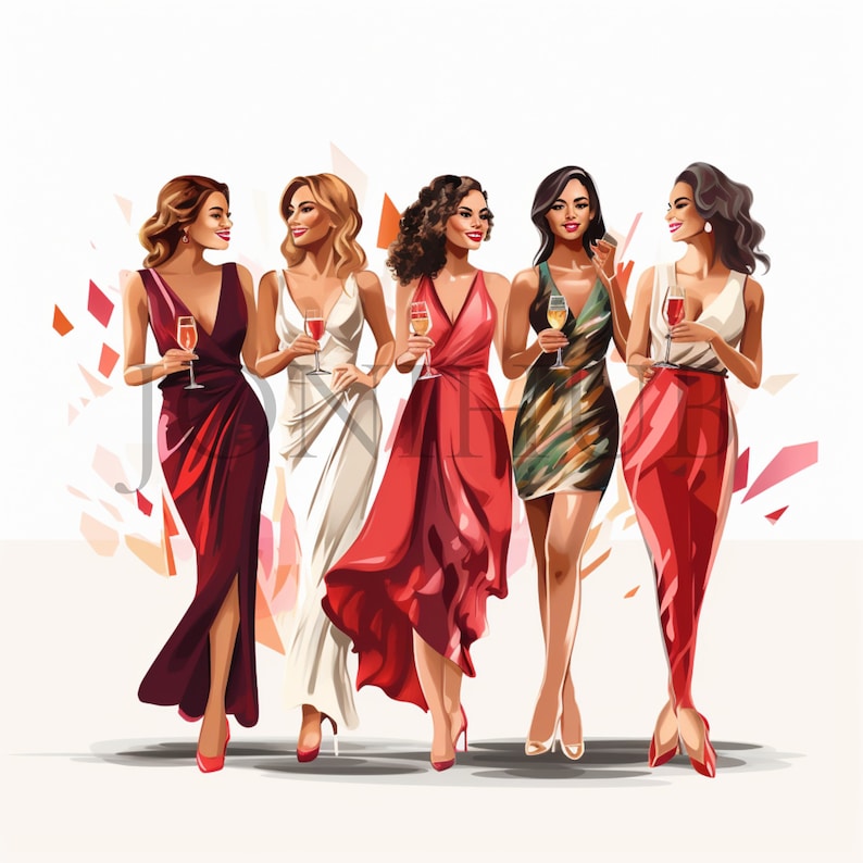 Women Party Clipart 10 High Quality Jpg's Digital Download Celebration ...