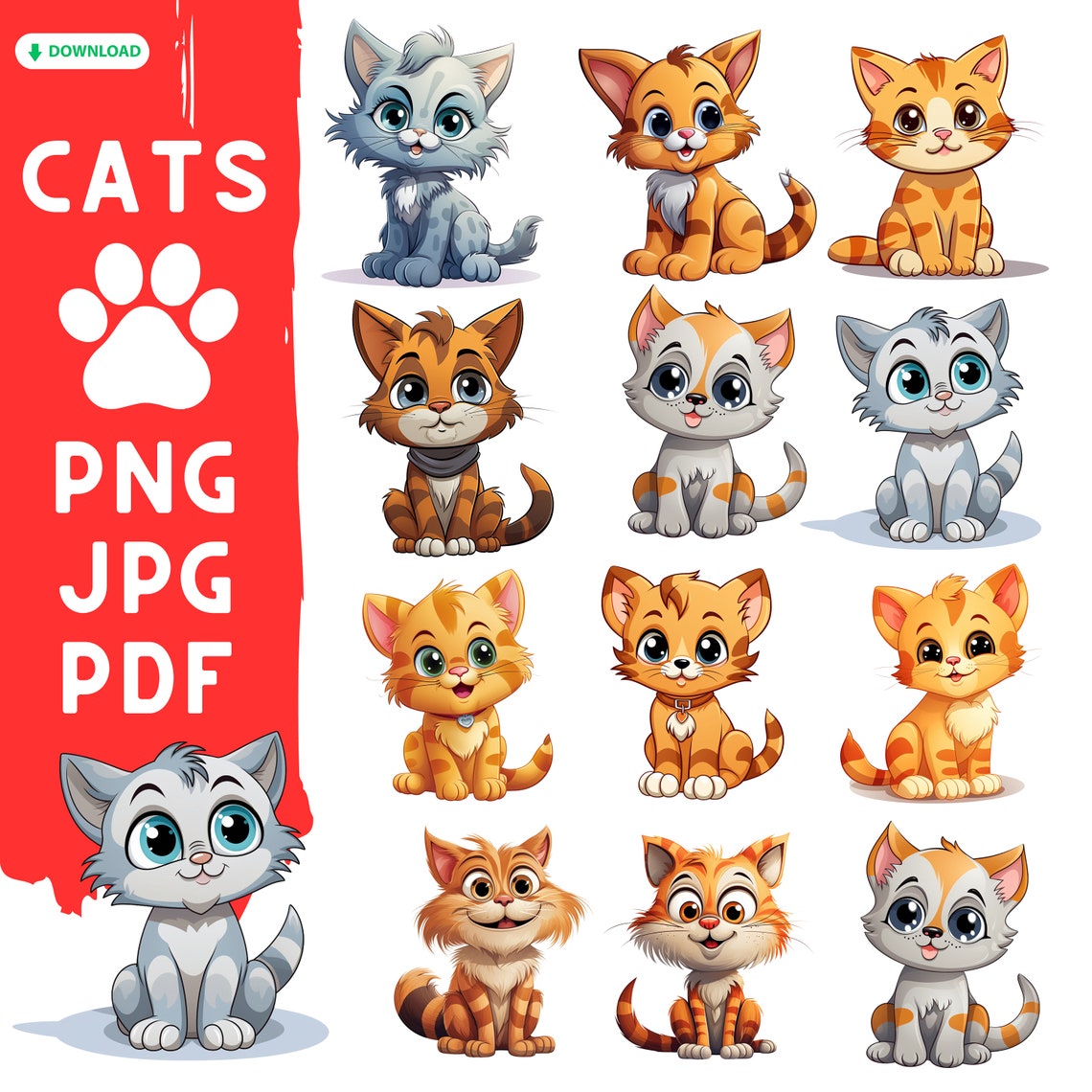 Cat Clipart PNG Cat Clip Art Cat Vector Art Cute Cat Clipart Cat Vector ...