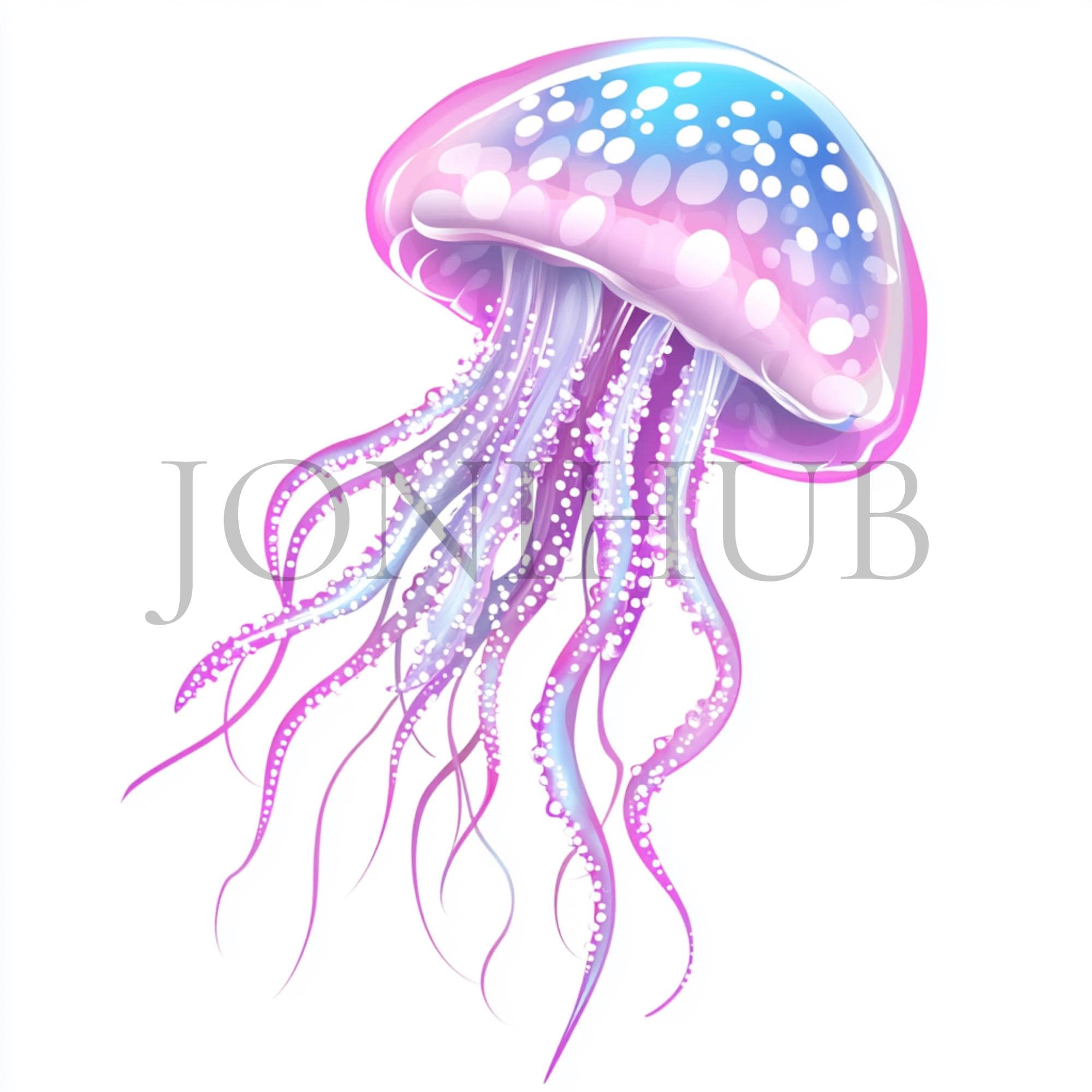 Jellyfish Clipart 10 High Quality Jpg's Digital Download Sea Jellyfish ...