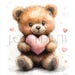 Teddy Bear With Heart Clipart | 10 High Quality Jpgs | Instant Digital ...