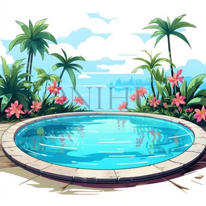Summer Pool Clipart | 10 High Quality Jpg's | Digital Download | Water ...