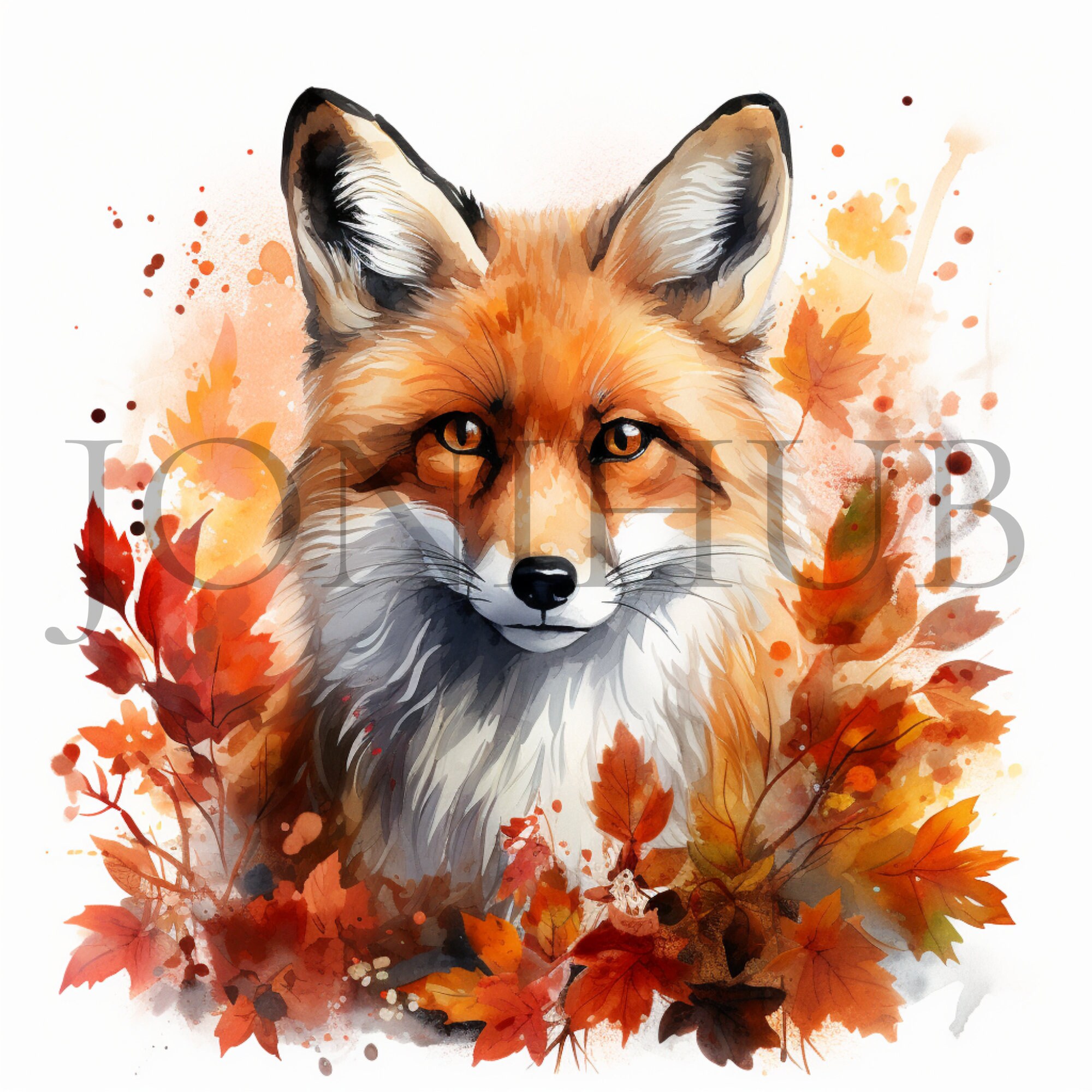 Autumn Foxes Clipart | 10 High Quality Jpg's | Digital Download | Fox ...