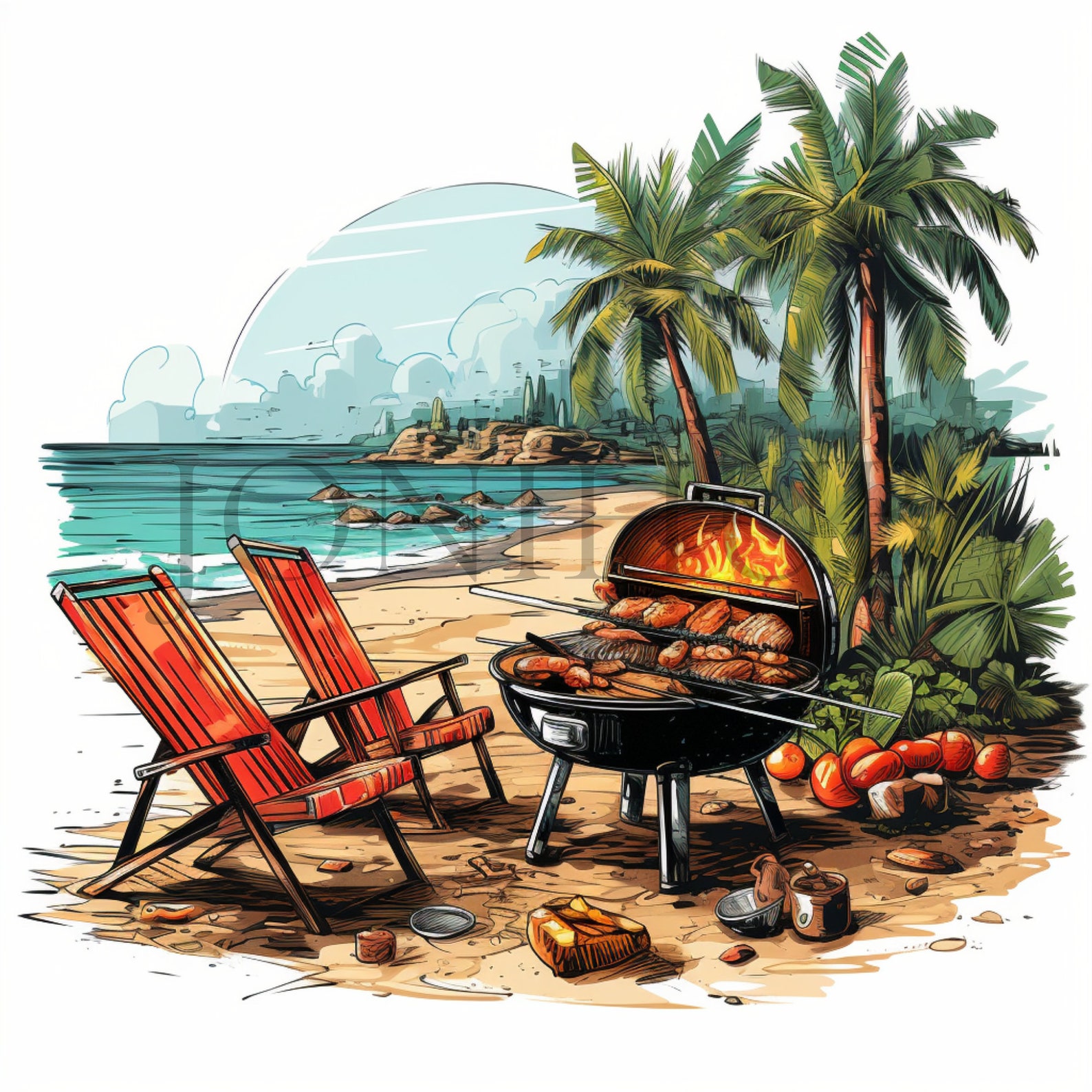 Summer BBQ Clipart 10 High Quality Jpg's Digital Download Outdoor ...
