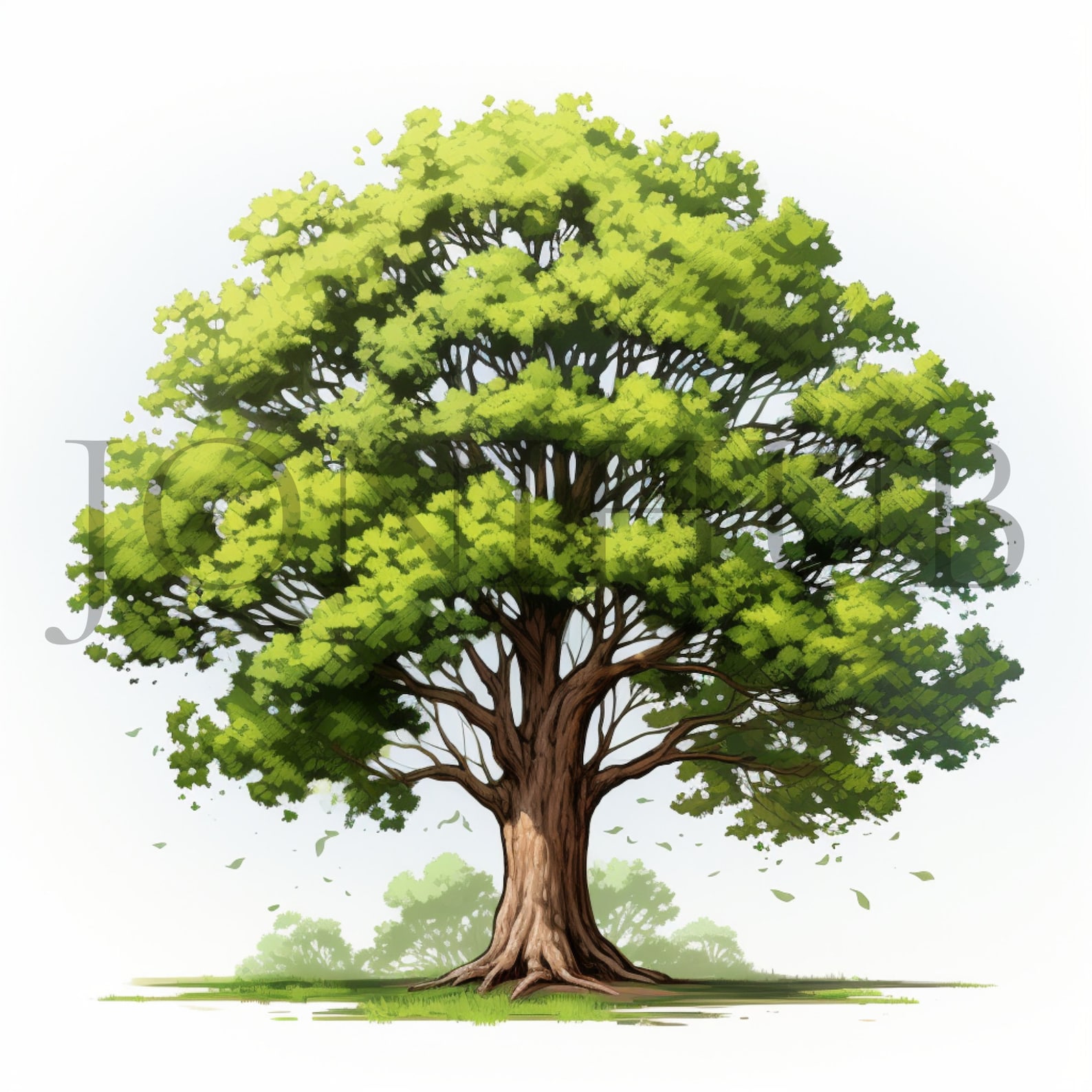 Oak Trees Clipart | 10 High Quality Jpg's | Digital Download | Nature ...