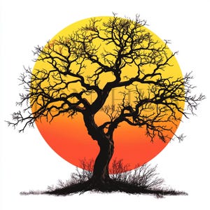 Oak at Sunset Clipart | 10 High Quality Jpg's | Digital Download ...