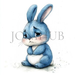 Sad Bunny Clipart | 10 High Quality Jpg's | Digital Download | Bunny ...