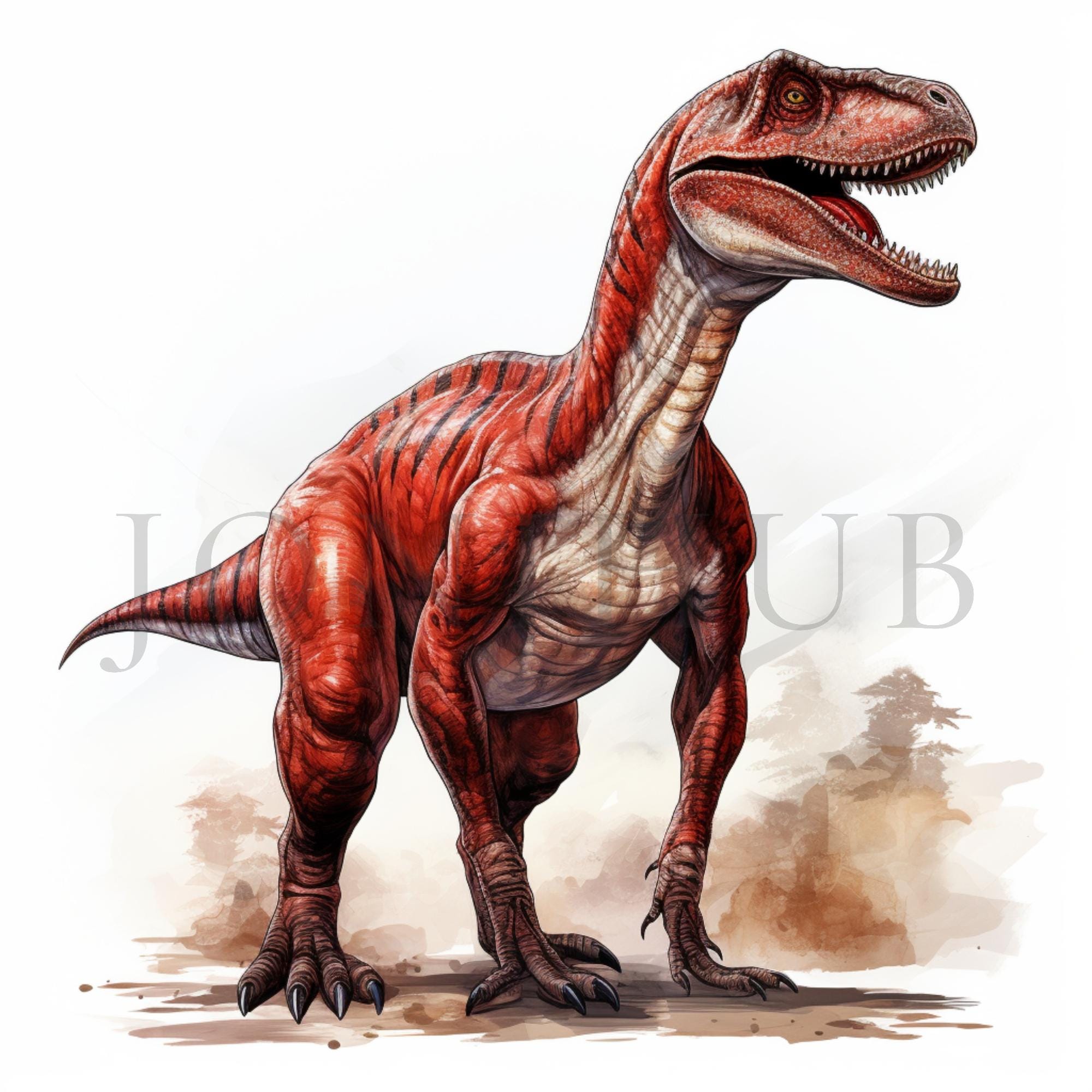 Red Dinosaur Clipart 10 High Quality Jpgs Instant Digital Download ...
