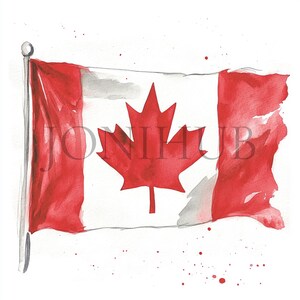 Watercolor Canadian Flag Clipart 10 High Quality Jpg's Digital Download ...