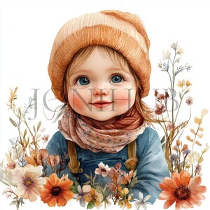 Baby in Flowers Clipart | 10 High Quality Jpg's | Digital Download ...