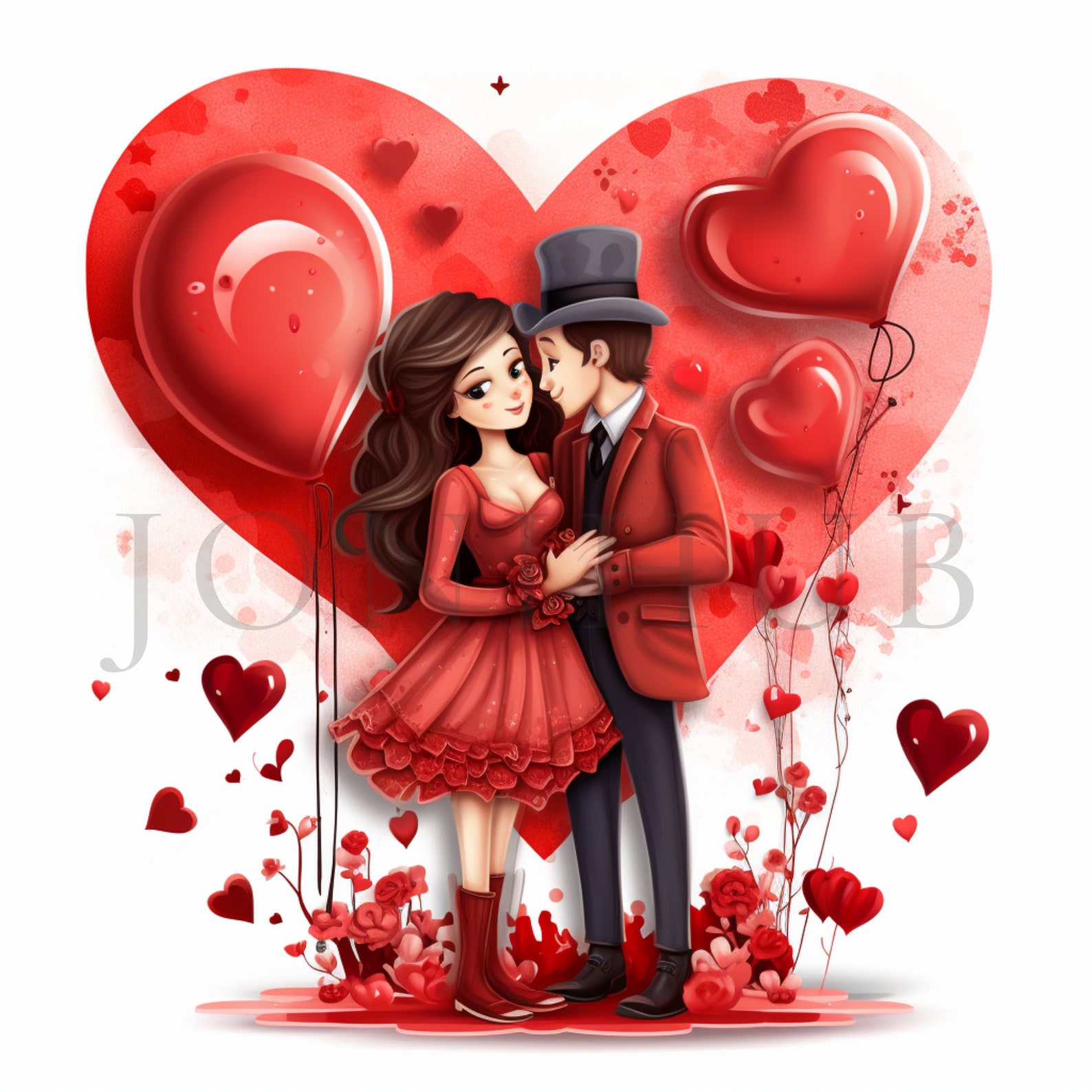Valentines Day Couple Clipart, 10 High Quality Jpgs, Valentines Day ...