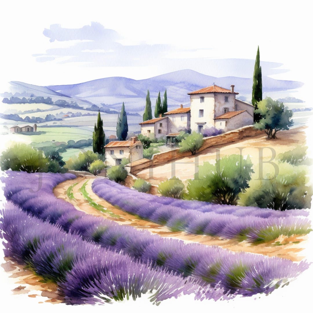 Provence France Landscape Clipart | 10 High Quality Jpgs | Digital ...