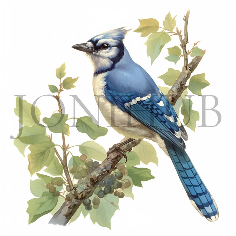 Vintage Blue Jay Clipart | 10 High Quality Jpg's | Digital Download ...