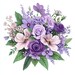 Purple Flowers Bouquet Clipart | 10 High Quality Jpg's | Digital ...