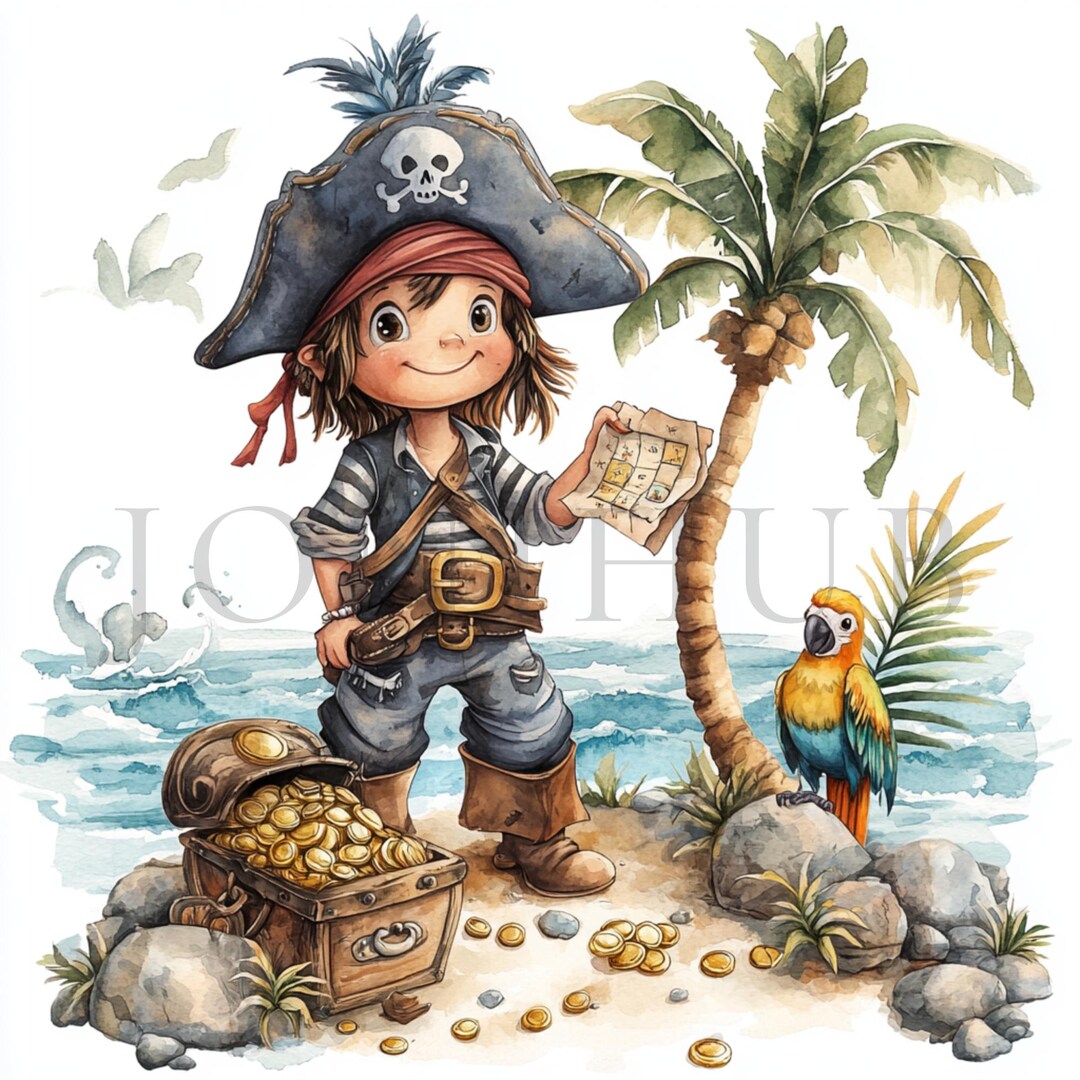 Cartoon Pirates Clipart | 10 High Quality JPG | Digital Download | Junk ...