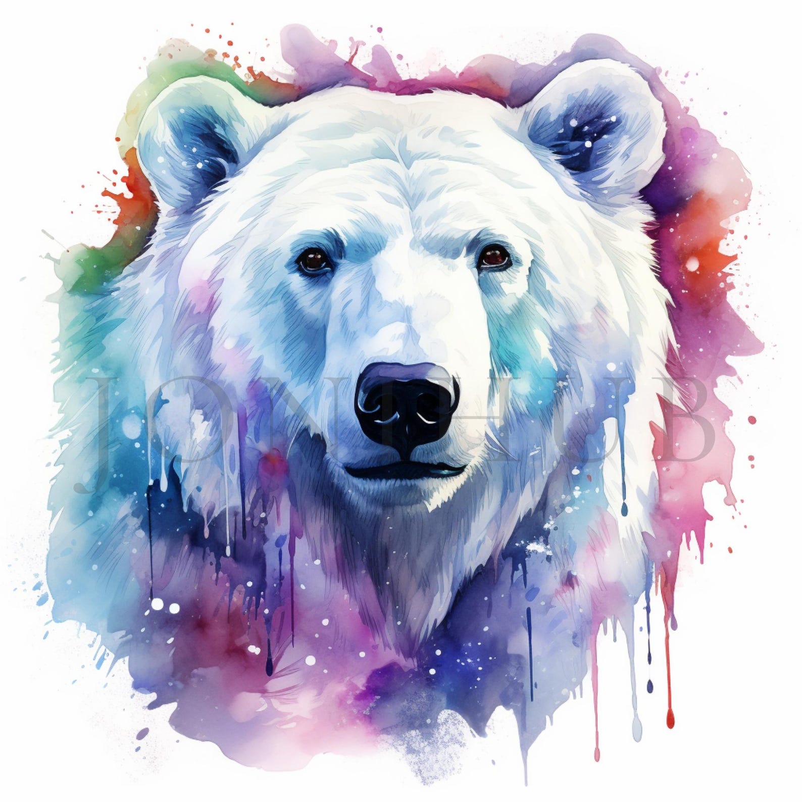 Colorful Polar Bear Clipart | 10 High Quality Jpgs | Digital Download ...