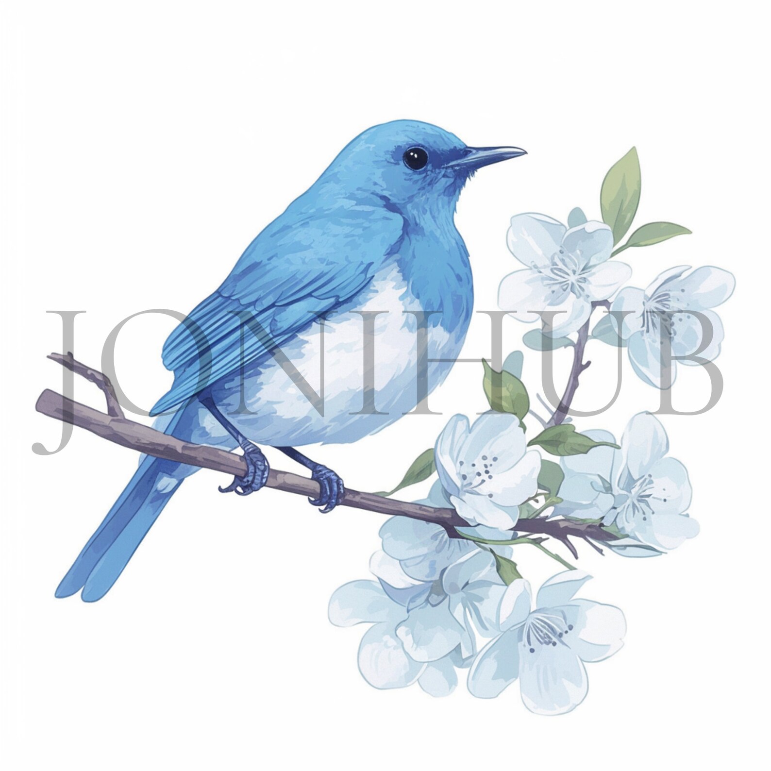 Spring Blue Bird Clipart 10 High Quality Jpg's Digital Download Bird Graphics Cute Bird Nursery ...