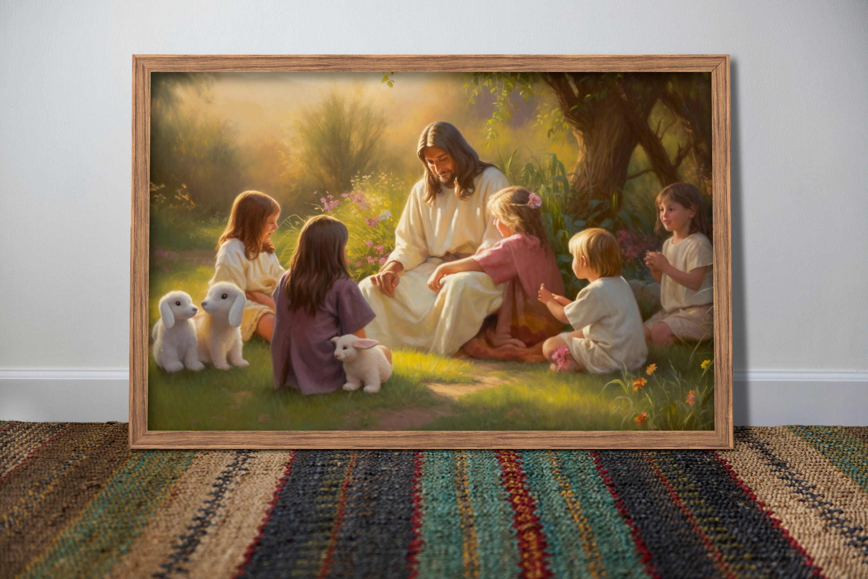 Jesus With Little Children Painting | Jesus Painting | Christian Wall ...