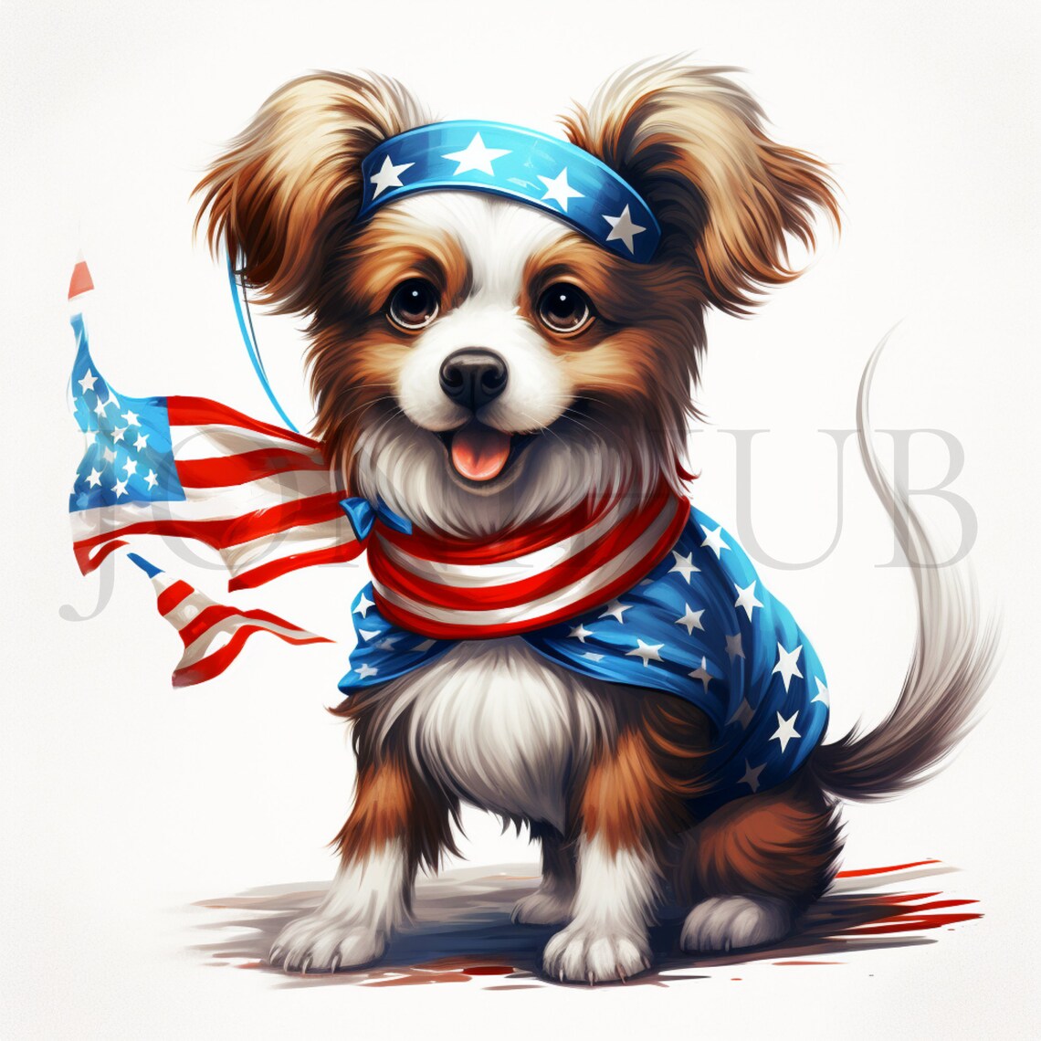4th of July Dog Clipart | 10 High Quality Jpgs | Digital Download ...