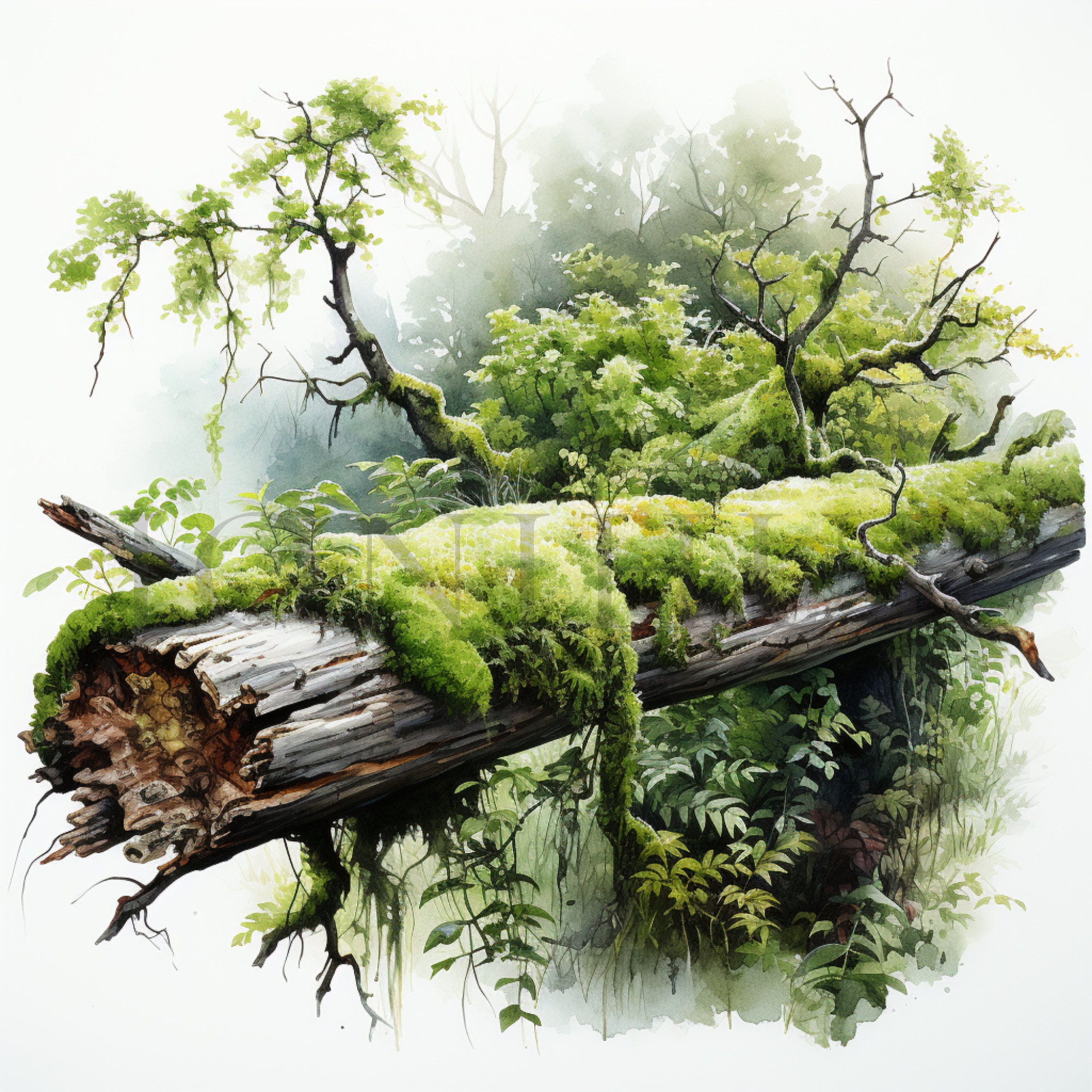 Branch and Moss Clipart 10 High Quality Jpgs Instant Digital Download ...