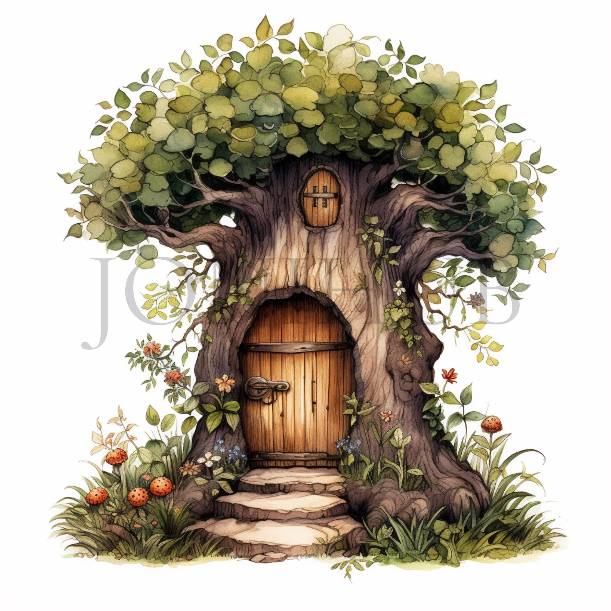 Fairy Tree Trunk Doors Clipart | 10 High Quality Jpg's | Digital ...