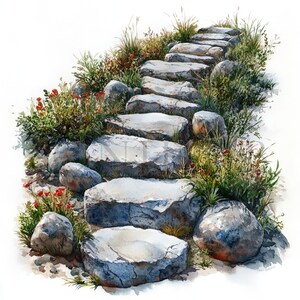 Rocky Path Clipart | 10 High Quality Jpgs | Digital Download | Nursery ...