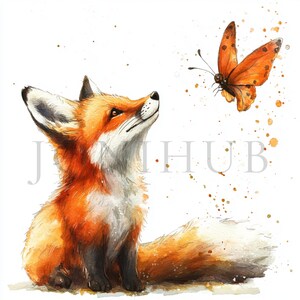 Fox and Butterfly Clipart 10 High Quality Jpgs Digital Download Digital ...