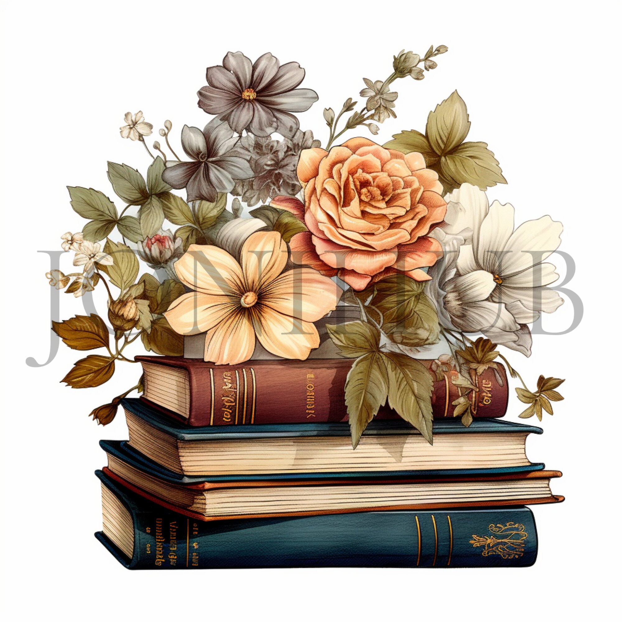 Vintage Books Clipart | 10 High Quality Jpg's | Digital Download ...