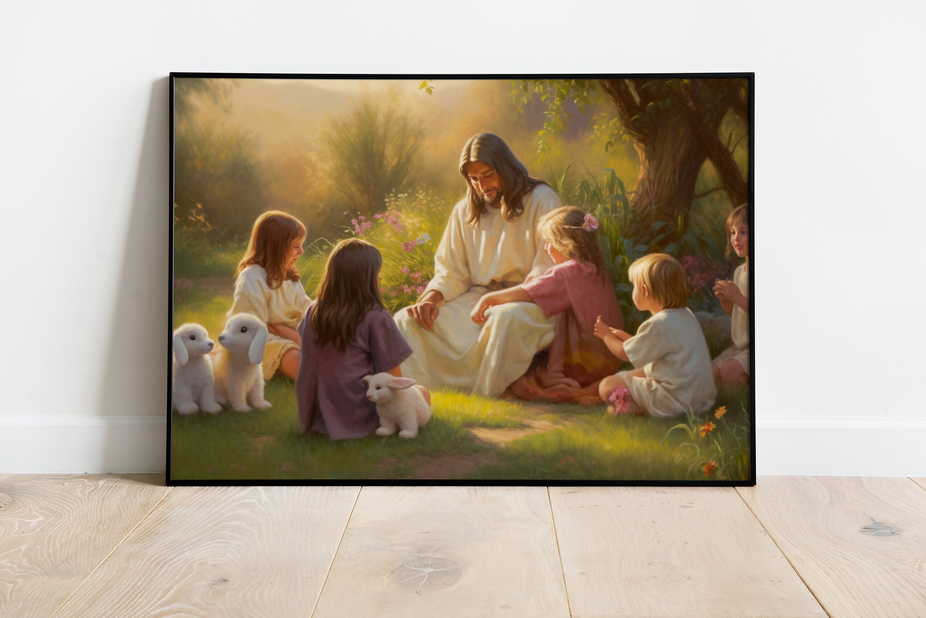 Jesus With Little Children Painting | Jesus Painting | Christian Wall ...