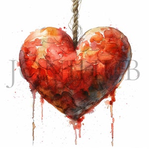 Hanging Hearts Clipart | 10 High Quality Jpg's | Digital Download ...