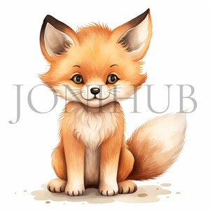 Baby Fox Clipart | 10 High Quality Jpg's | Digital Download | Cute ...