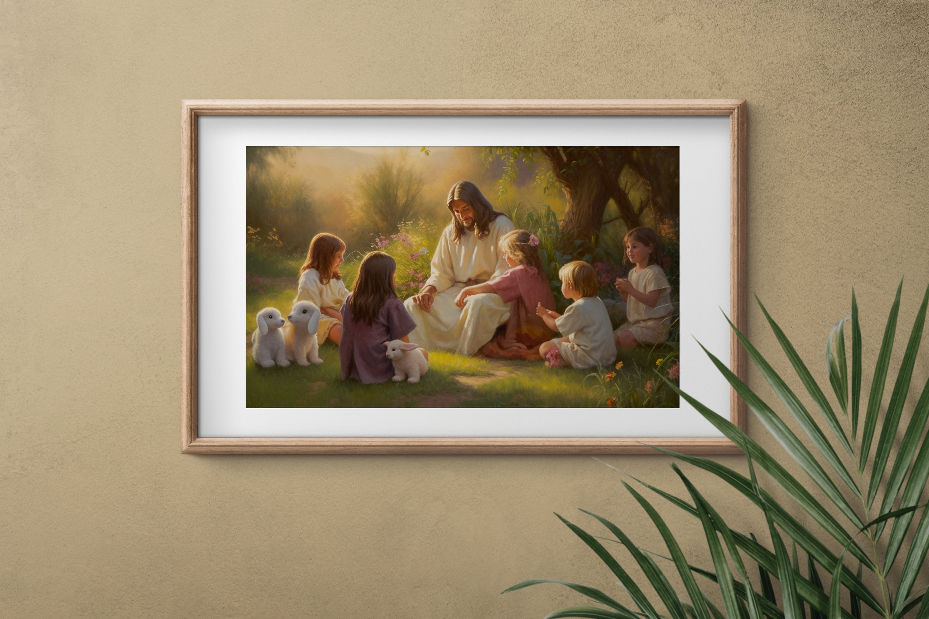 Jesus With Little Children Painting | Jesus Painting | Christian Wall ...