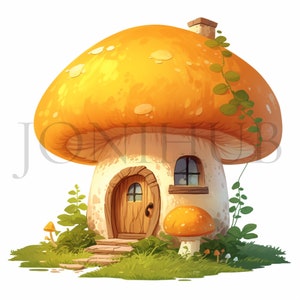 Mushroom House Clipart | 10 High Quality Jpg's | Digital Download ...