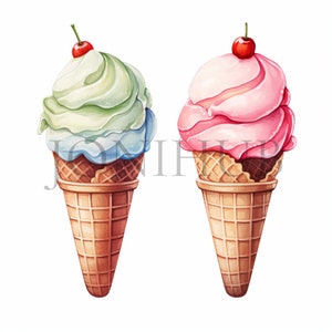 Summer Ice Cream Clipart | 10 High Quality Jpg's | Digital Download ...