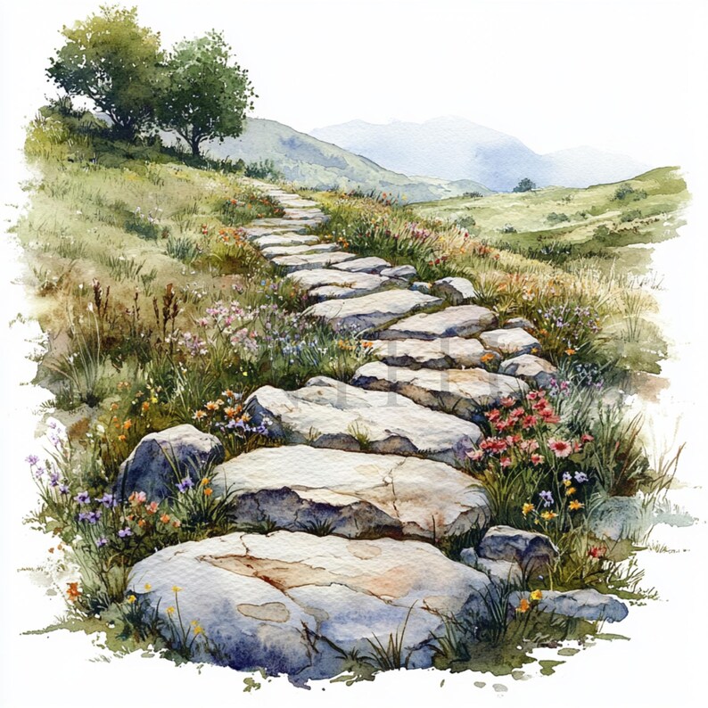 Rocky Path Clipart | 10 High Quality Jpgs | Digital Download ...