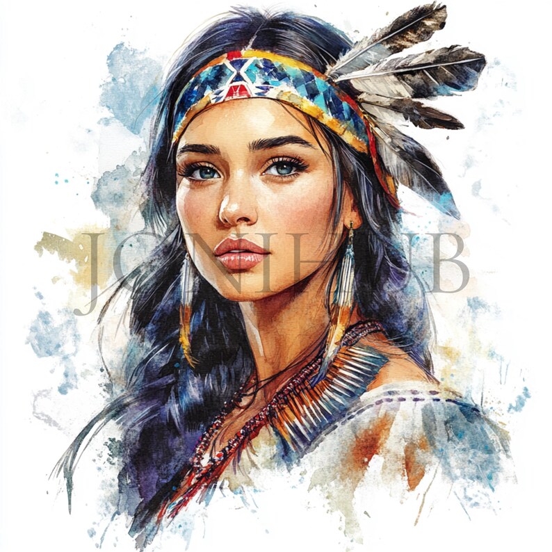Native American Indian Woman Clipart | 10 High Quality Jpg's | Digital ...